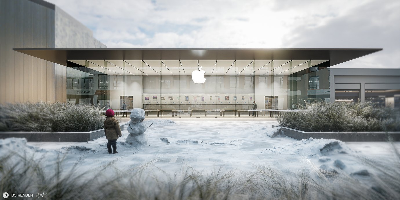 D5 | 苹果🍎旗舰店室外渲染（已上传场景列车） - #7，来自 Basser - 作品画廊 - D5渲染器