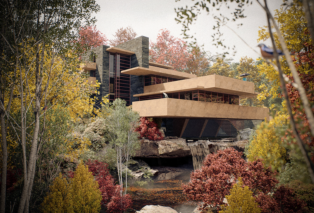 【秋季】Fallingwater落水山庄 / 流水别墅 - 作品画廊 - D5渲染器