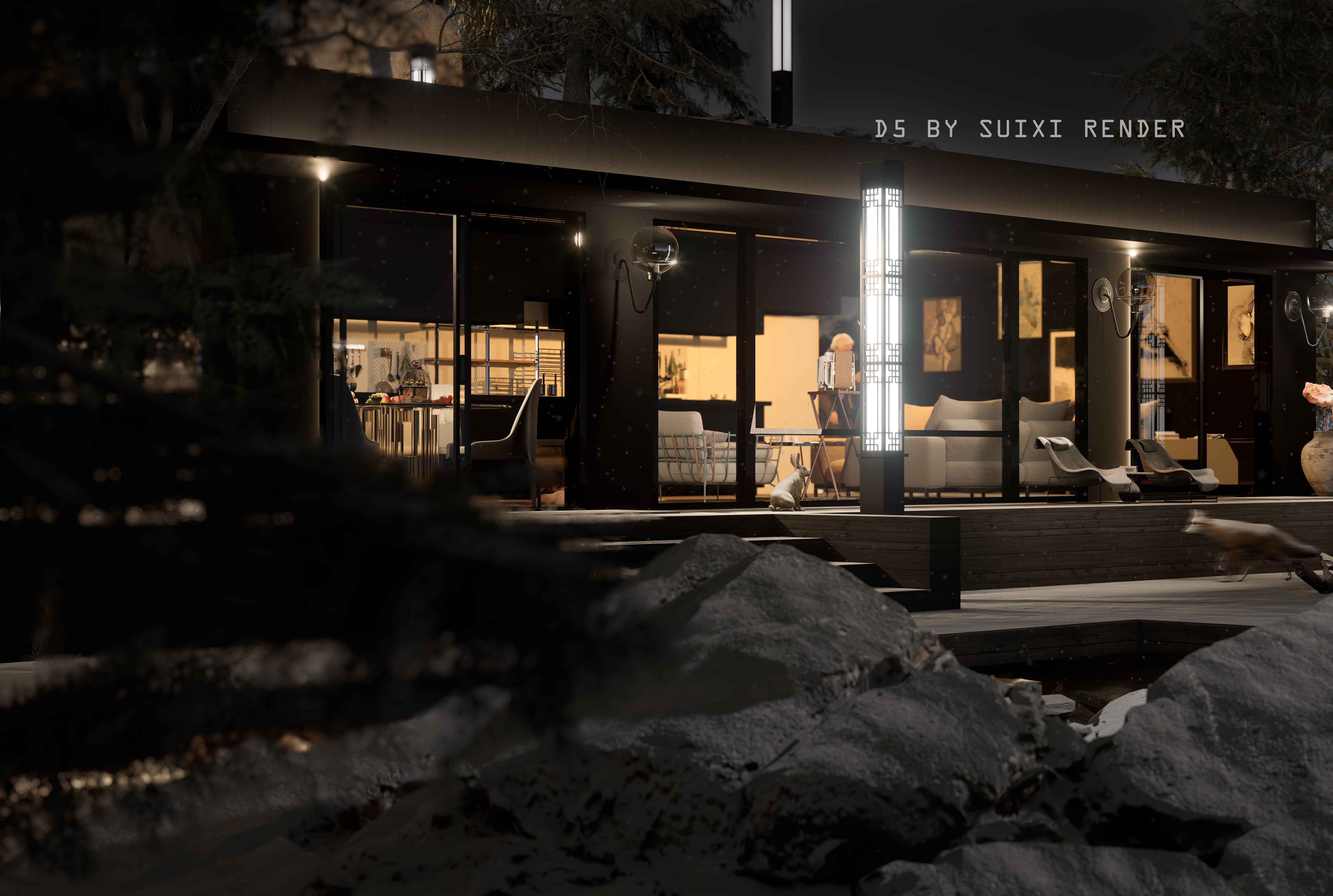 冬日丨山间别墅 - 作品画廊 - D5渲染器官方社区