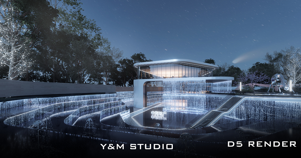 D5第三周使用 售楼部夜景亮化 - 作品画廊 - D5渲染器官方社区