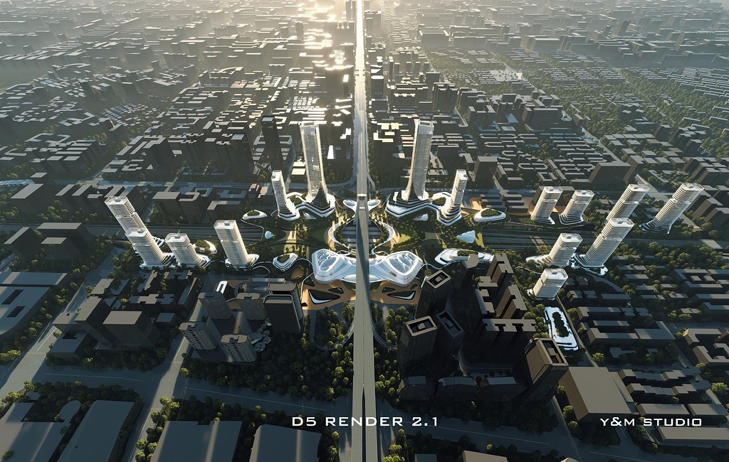 AEDAS 成都TOD 鸟瞰 老景新作 半年之后重置版 - 作品画廊 - D5渲染器官方社区